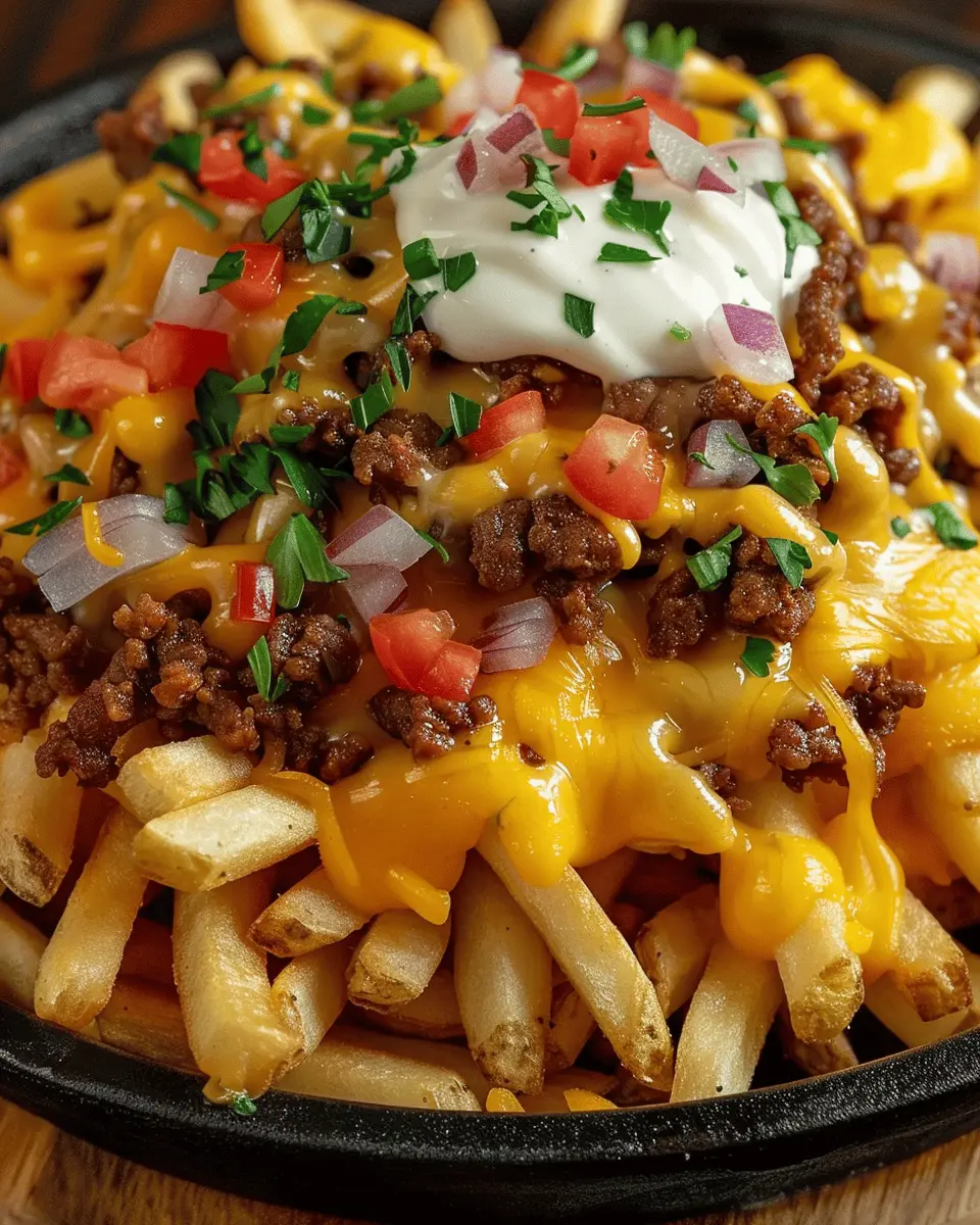 loaded cheese beef fries
