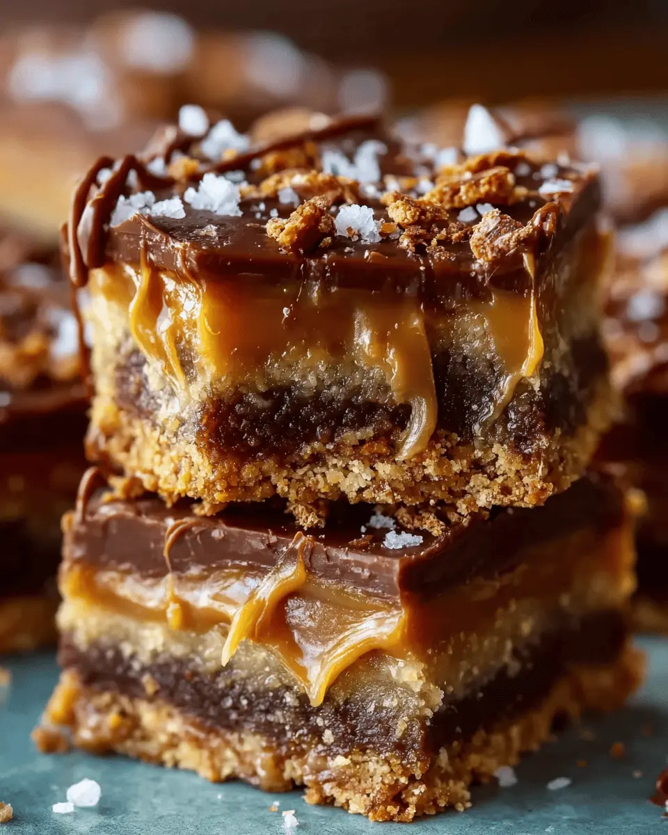 salted caramel fudge layer bars