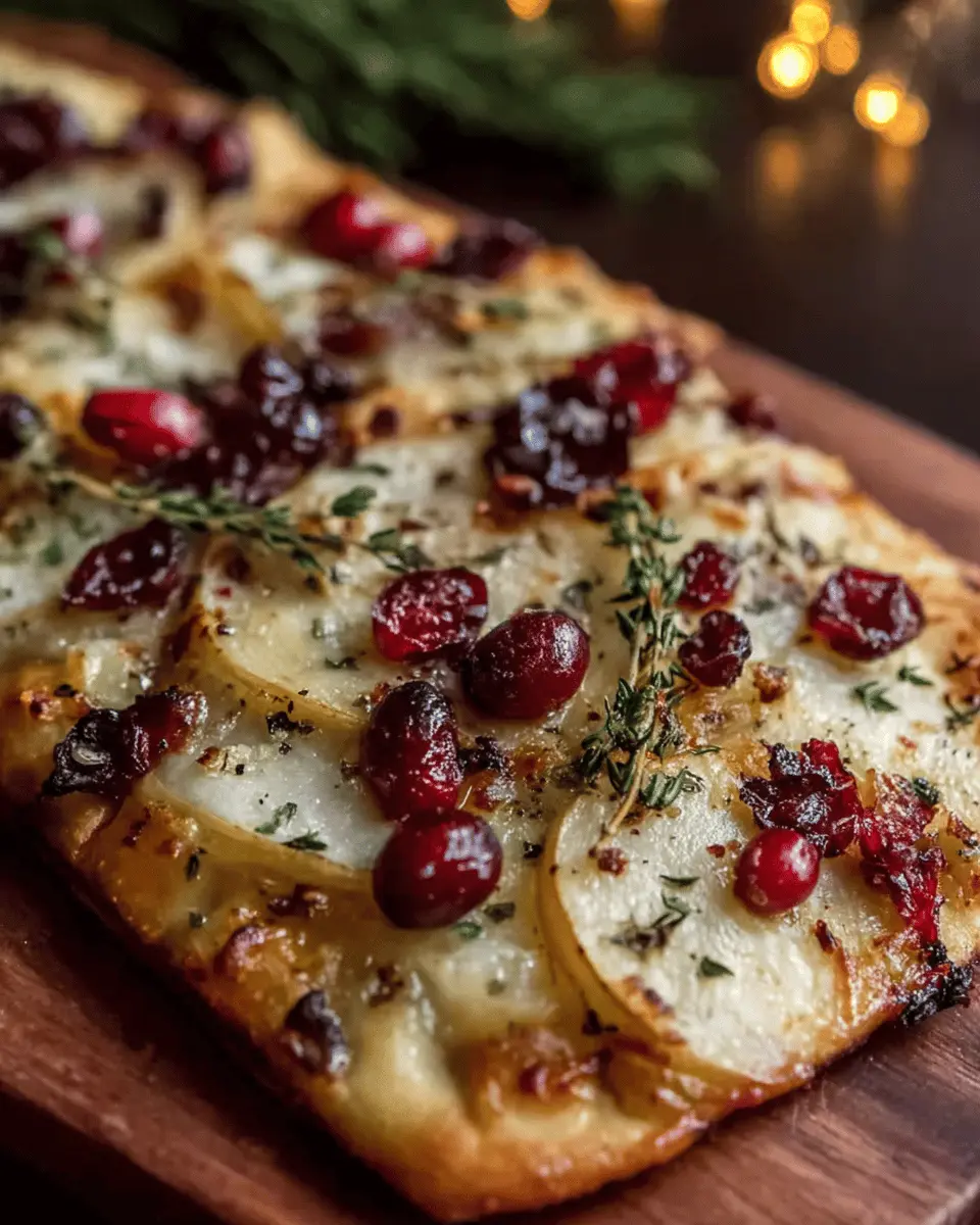 Pear, Brie, and Cranberry Flatbread