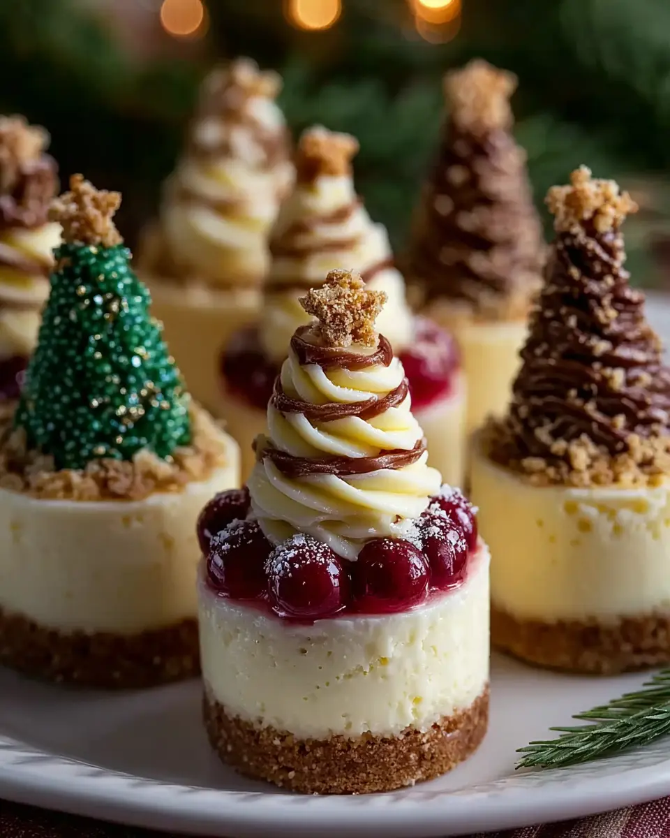Christmas Tree Mini Cheesecakes