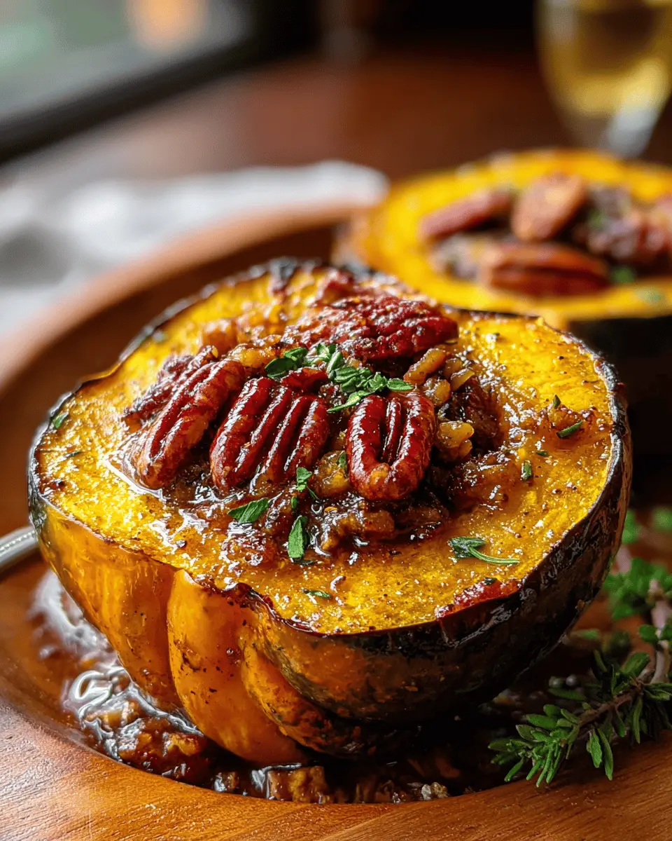 maple pecan roasted acorn squash