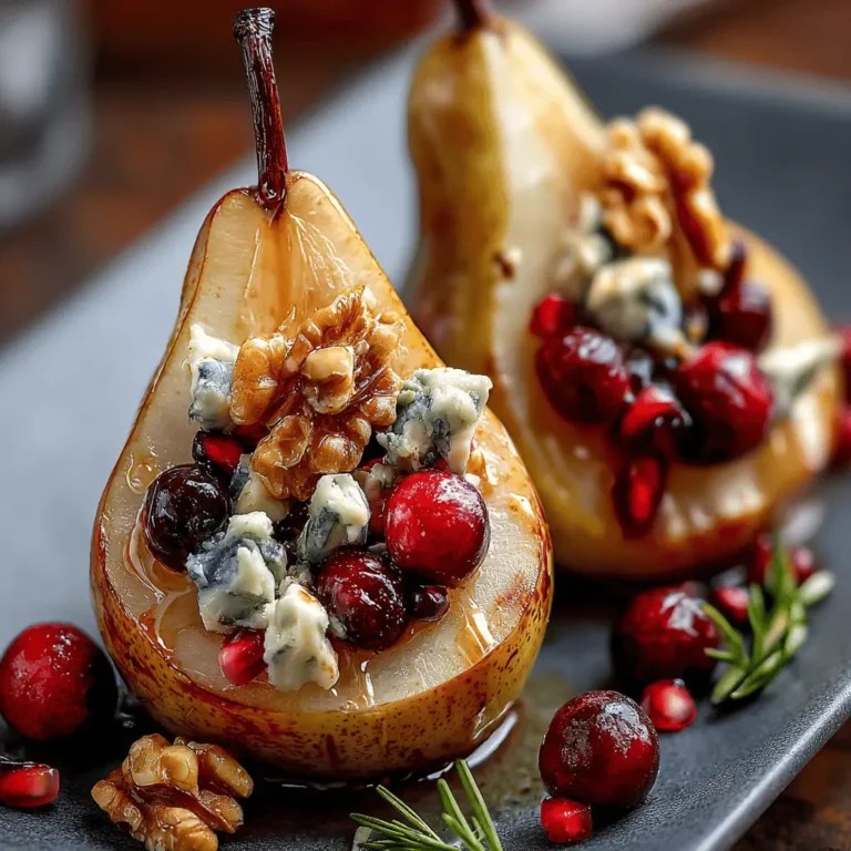 baked pears with berries