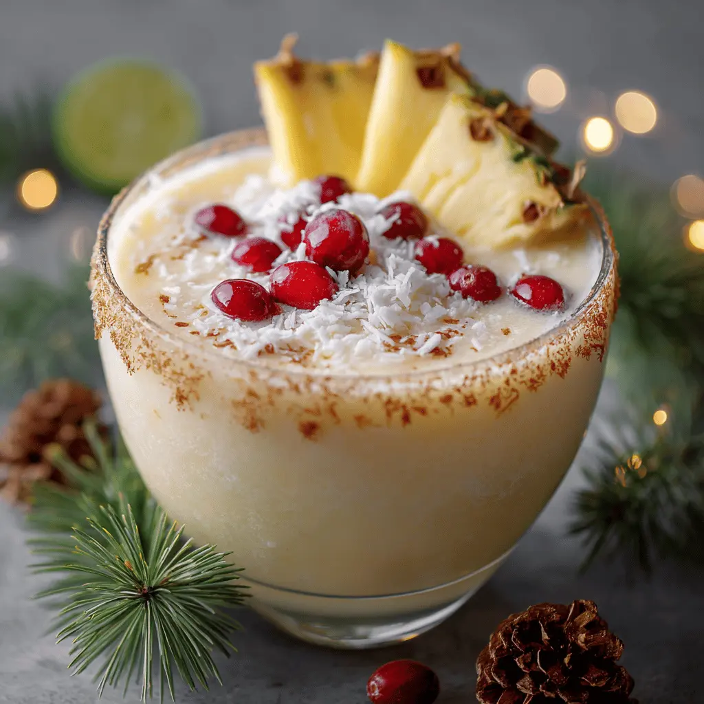 Frosty Piña Colada Holiday Punch Bowl Recipe