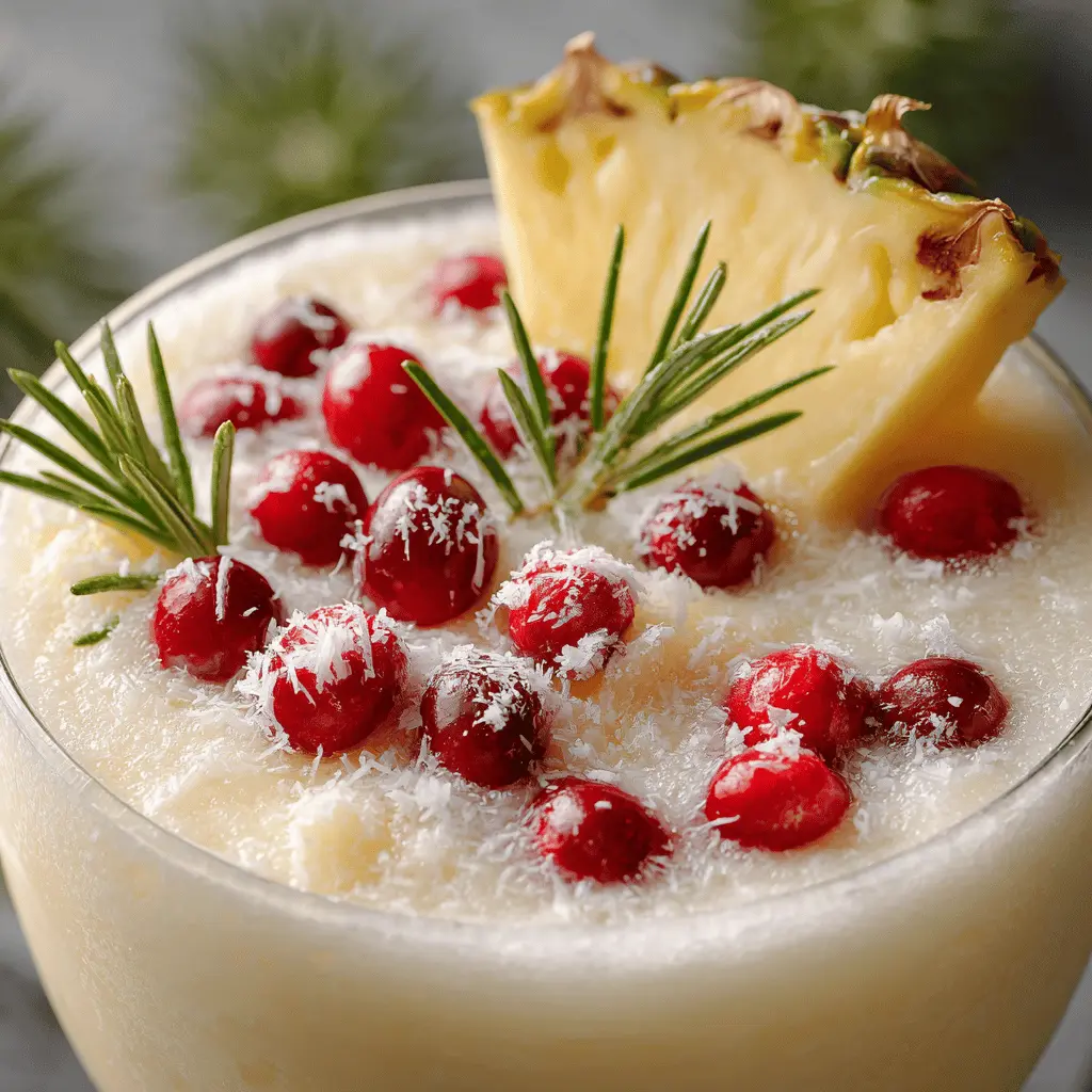 Frosty Piña Colada Holiday Punch Bowl Recipe
