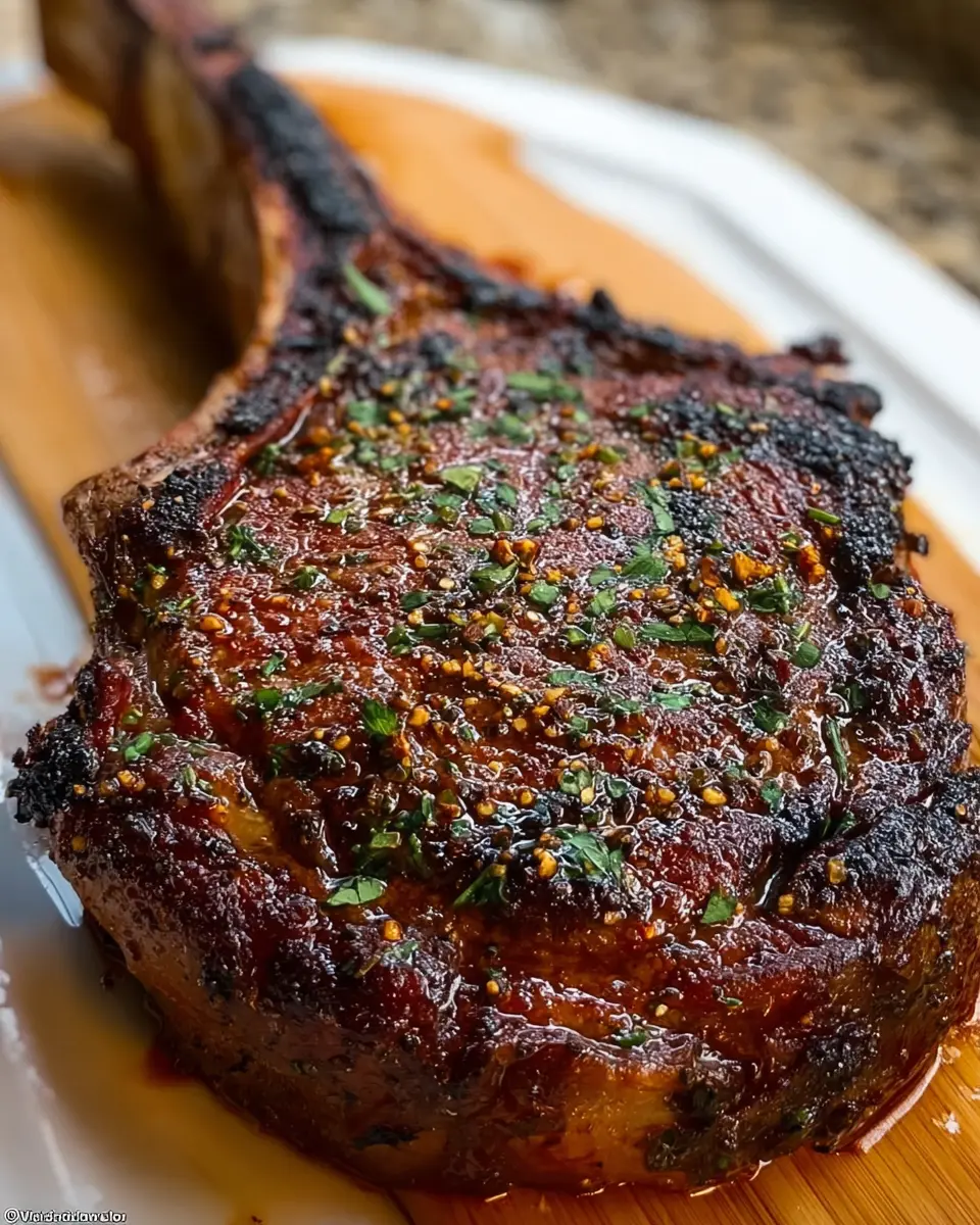 spicy garlic tomahawk beef steak recipe