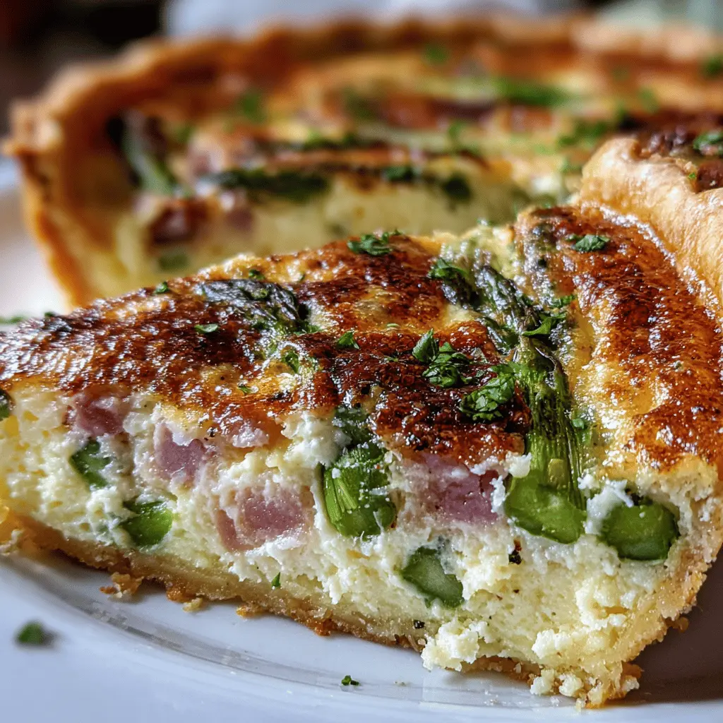 deep dish ham and asparagus quiche