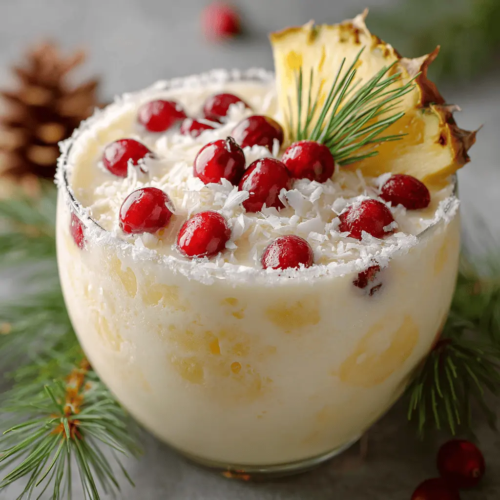 Frosty Piña Colada Holiday Punch Bowl Recipe