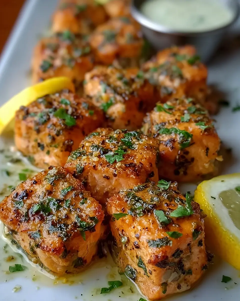 lemon garlic salmon bites