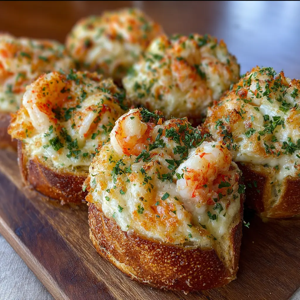 crabby shrimp stuffed garlic bread bombs