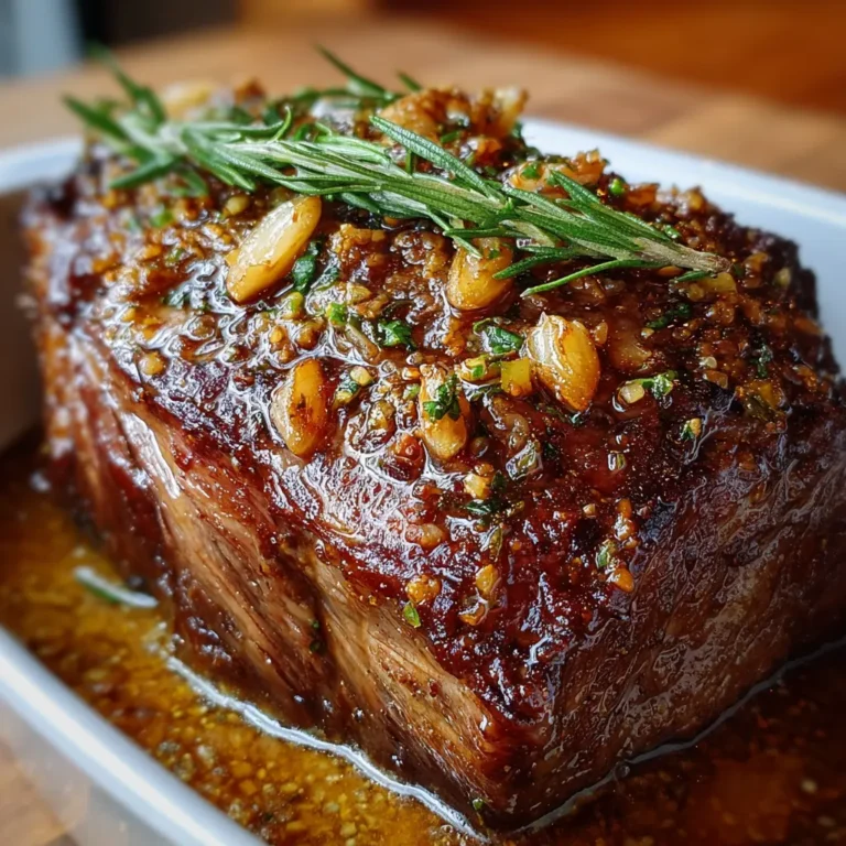 slow-roasted garlic honey beef shoulder
