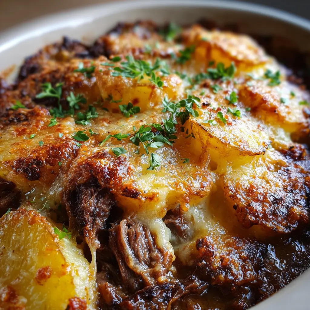 slow cooker beef and potato au gratin