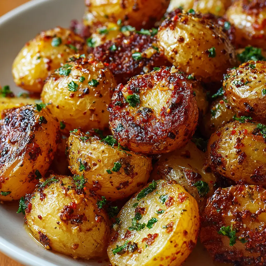 crispy mustard roasted baby potatoes