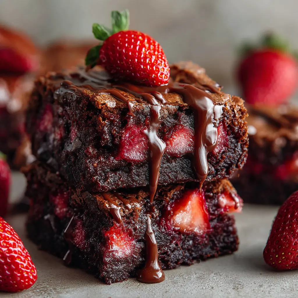 Chocolate Strawberry Brownie Bars