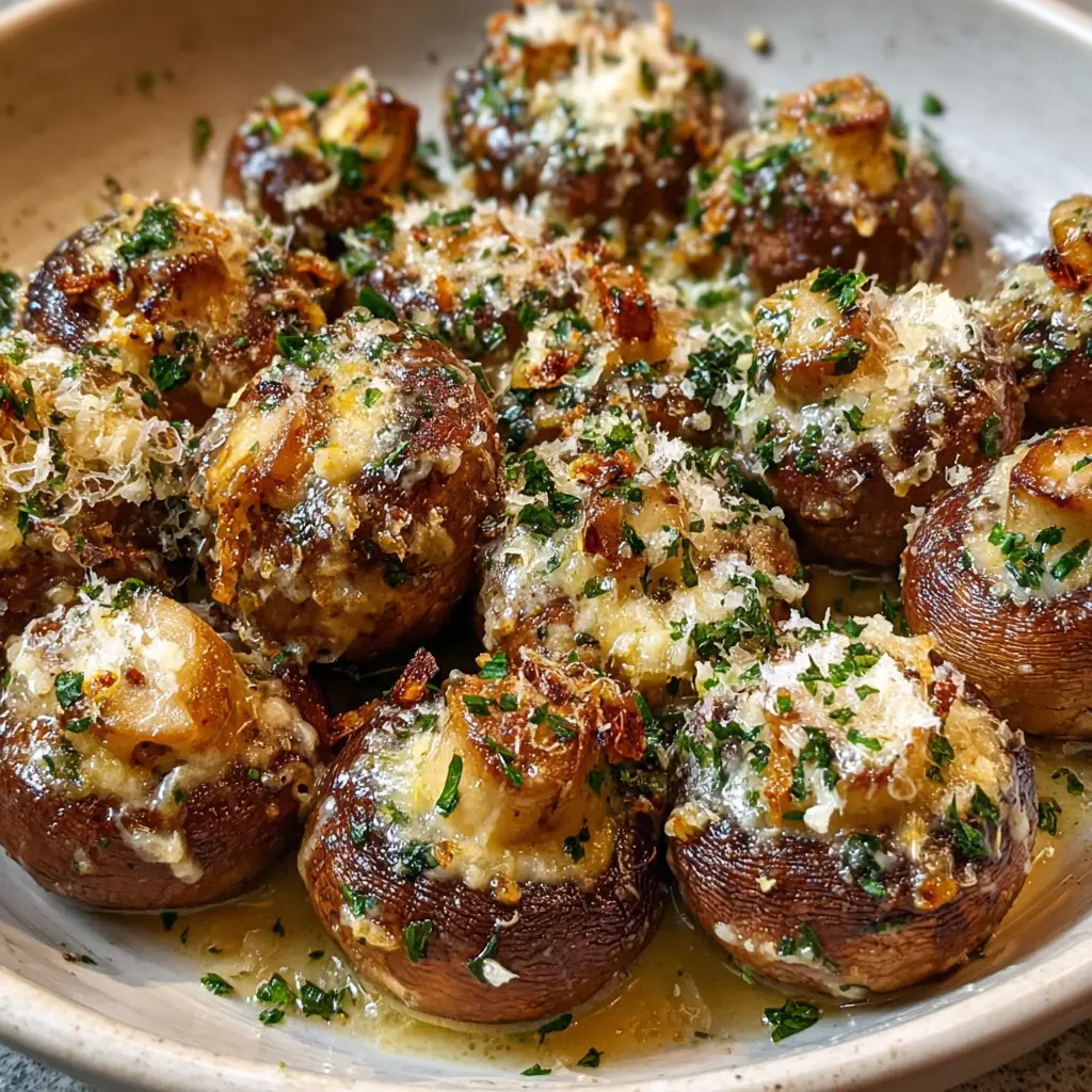 creamy garlic parmesan mushrooms