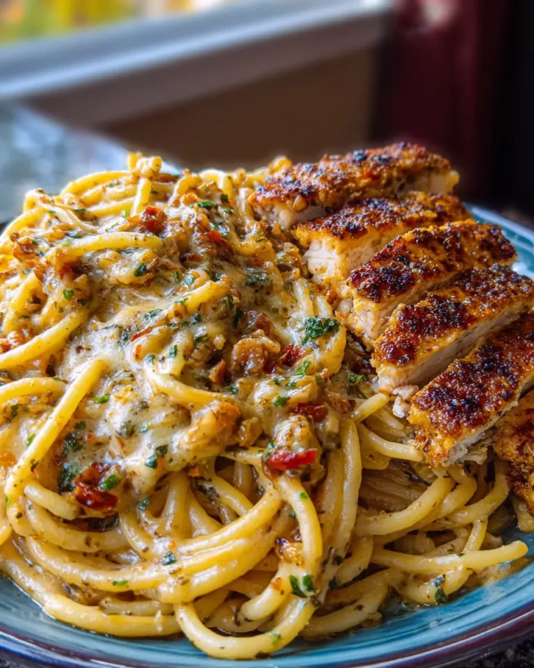 creamy cajun garlic chicken spaghetti