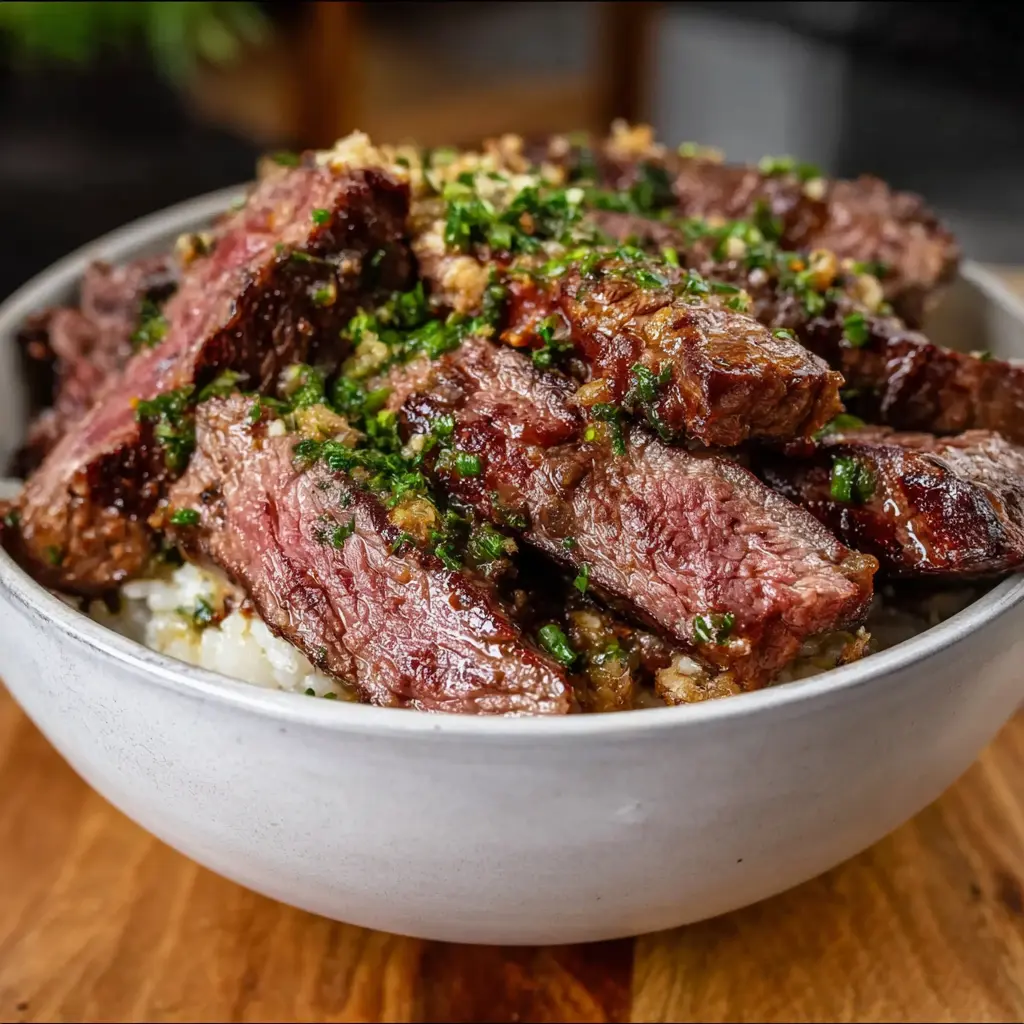 garlic butter steak bowl