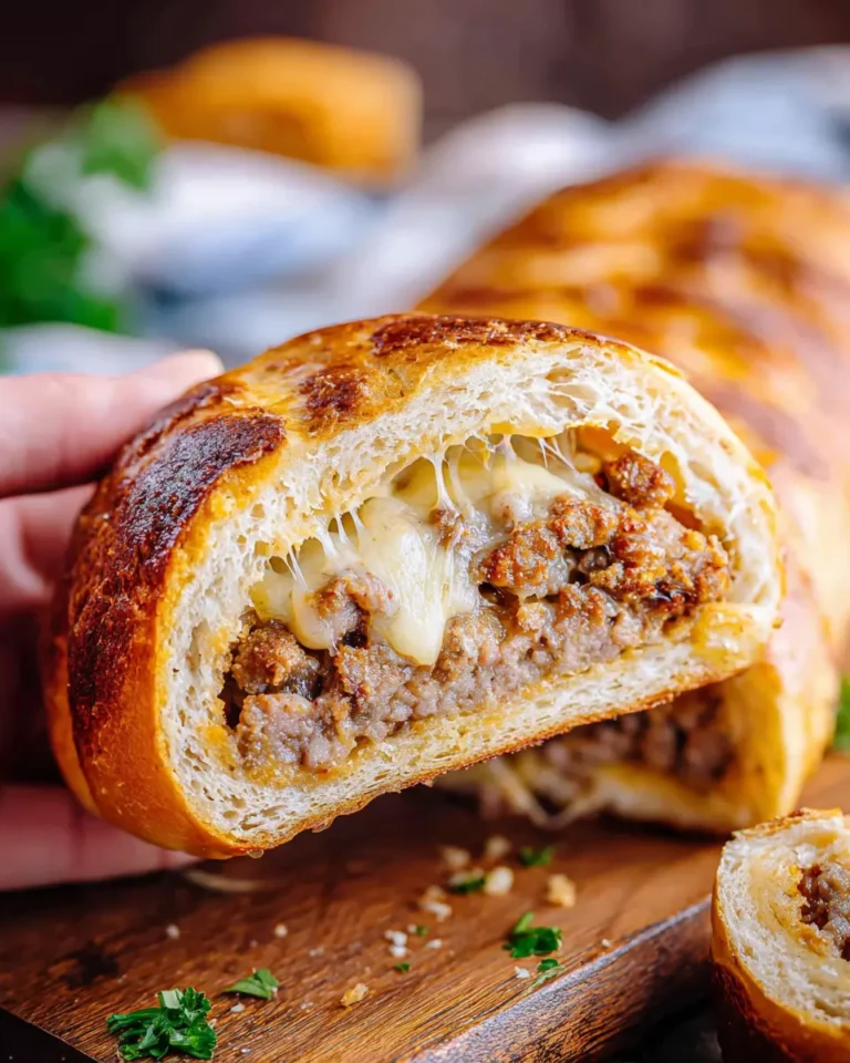 Cheese Stuffed Beef Sausage Bread