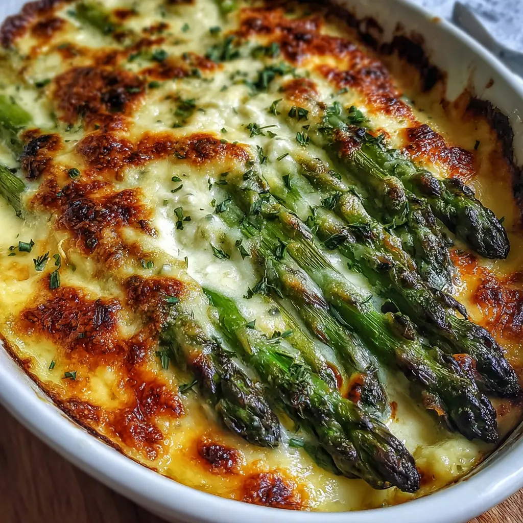 Cheesy Baked Asparagus Gratin