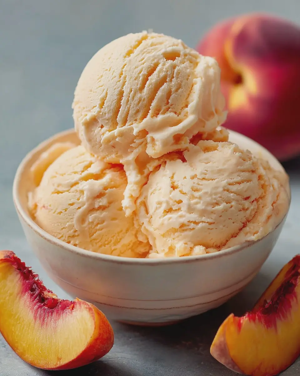 easy 3-ingredient blender peach ice cream
