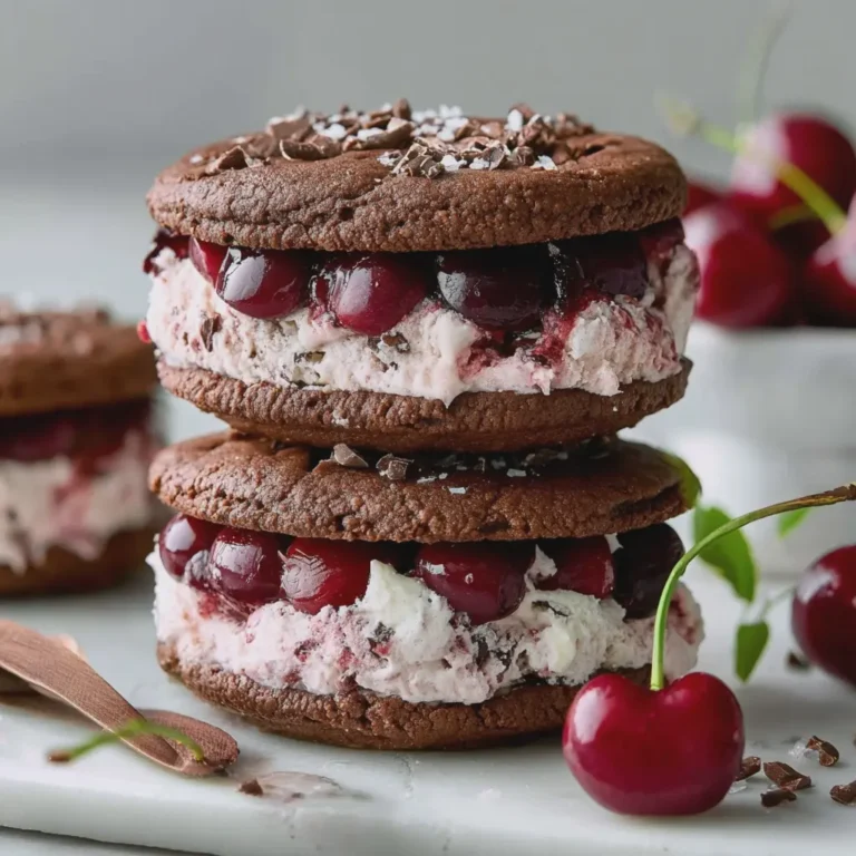 chocolate cherry ice cream sandwiches