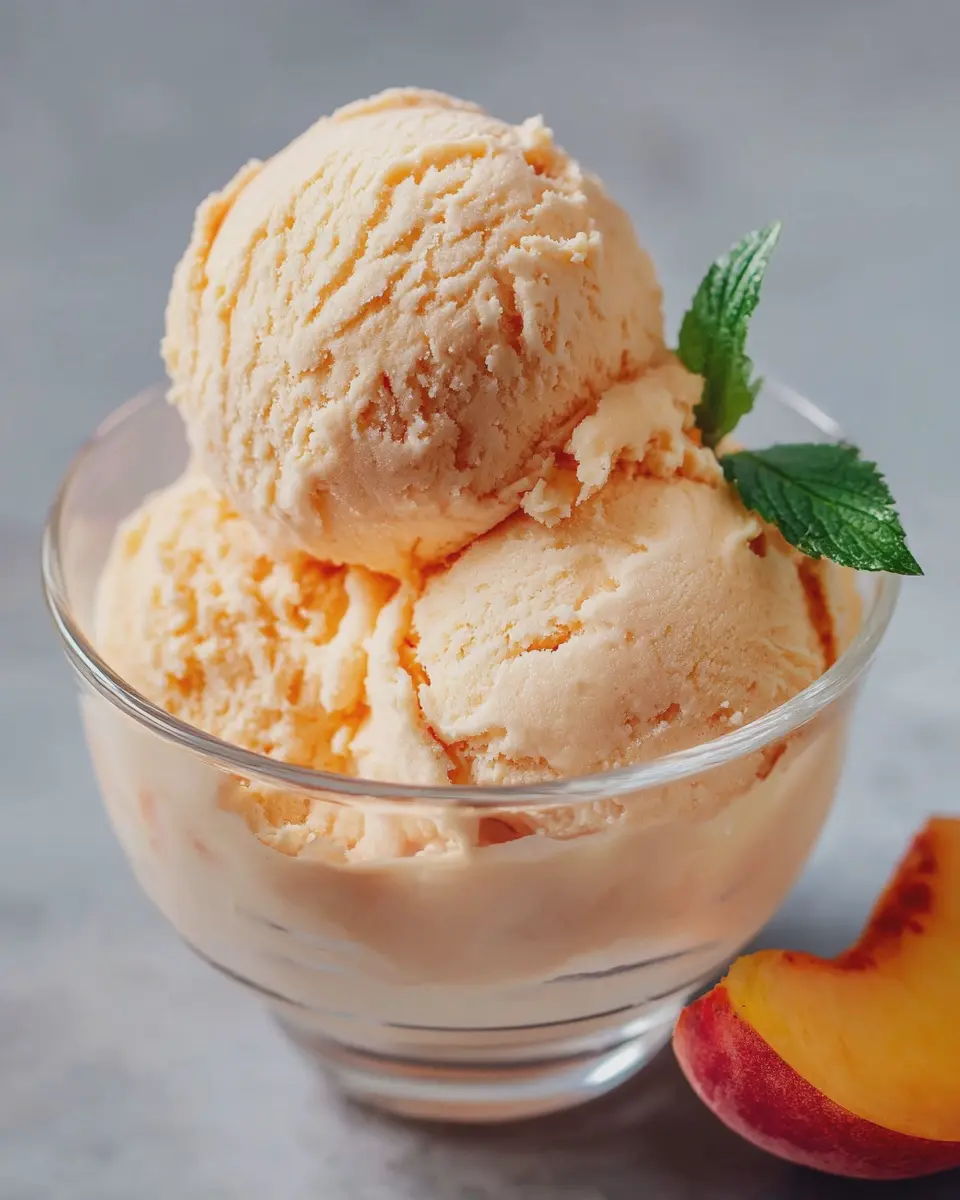 easy 3-ingredient blender peach ice cream