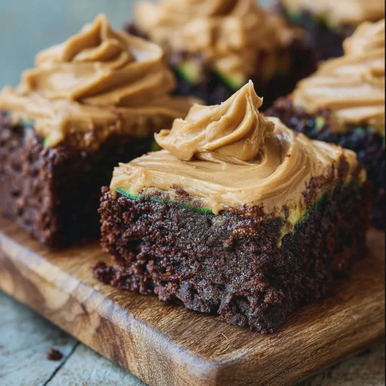 zucchini brownies with peanut butter frosting
